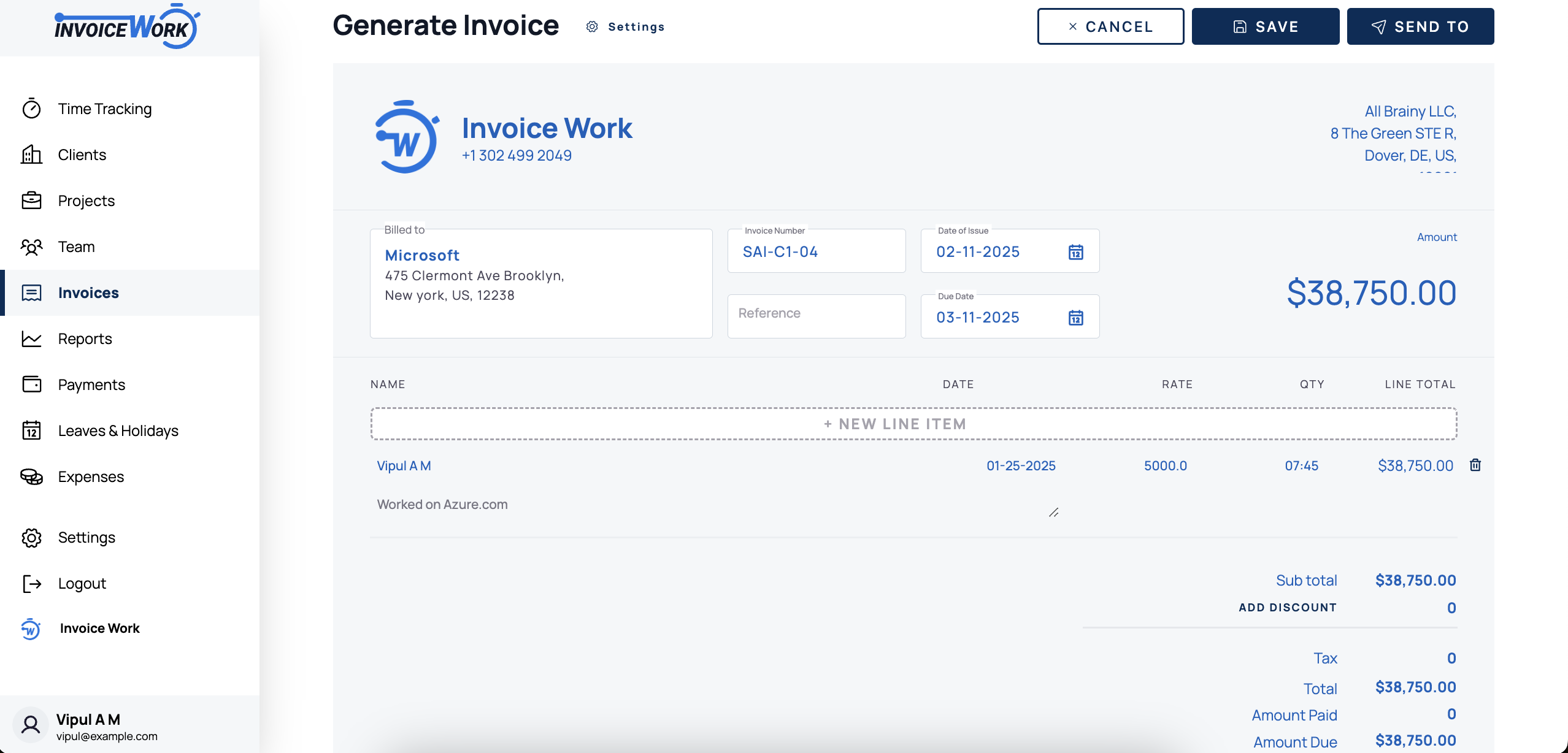 Invoice Work | Time tracking and invoicing